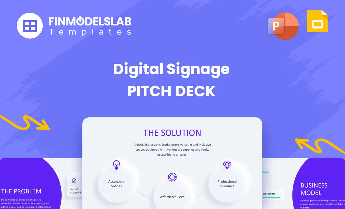 Digital Signage Pitch Deck Template 5-Year EBITDA