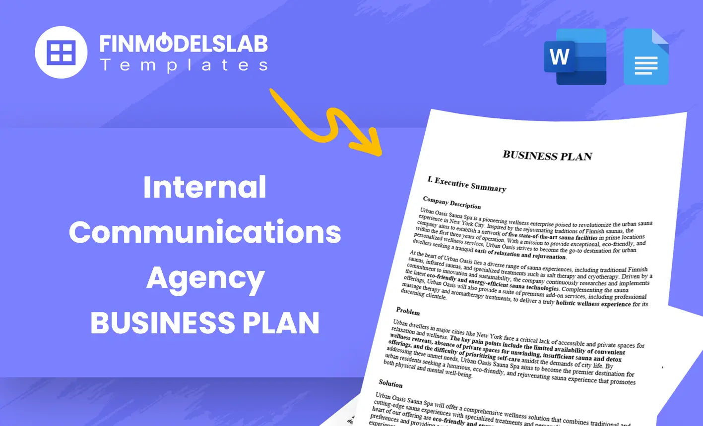 Internal Communications Agency Plan Template - 9 Mo Breakeven